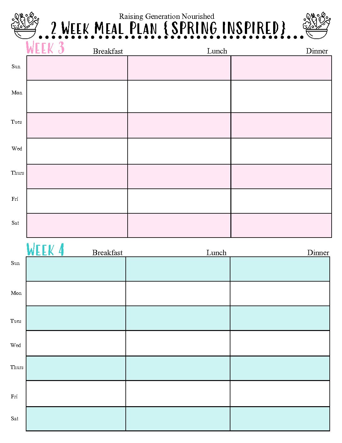 Spring Meal Plan 2 BLANK - Raising Generation Nourished