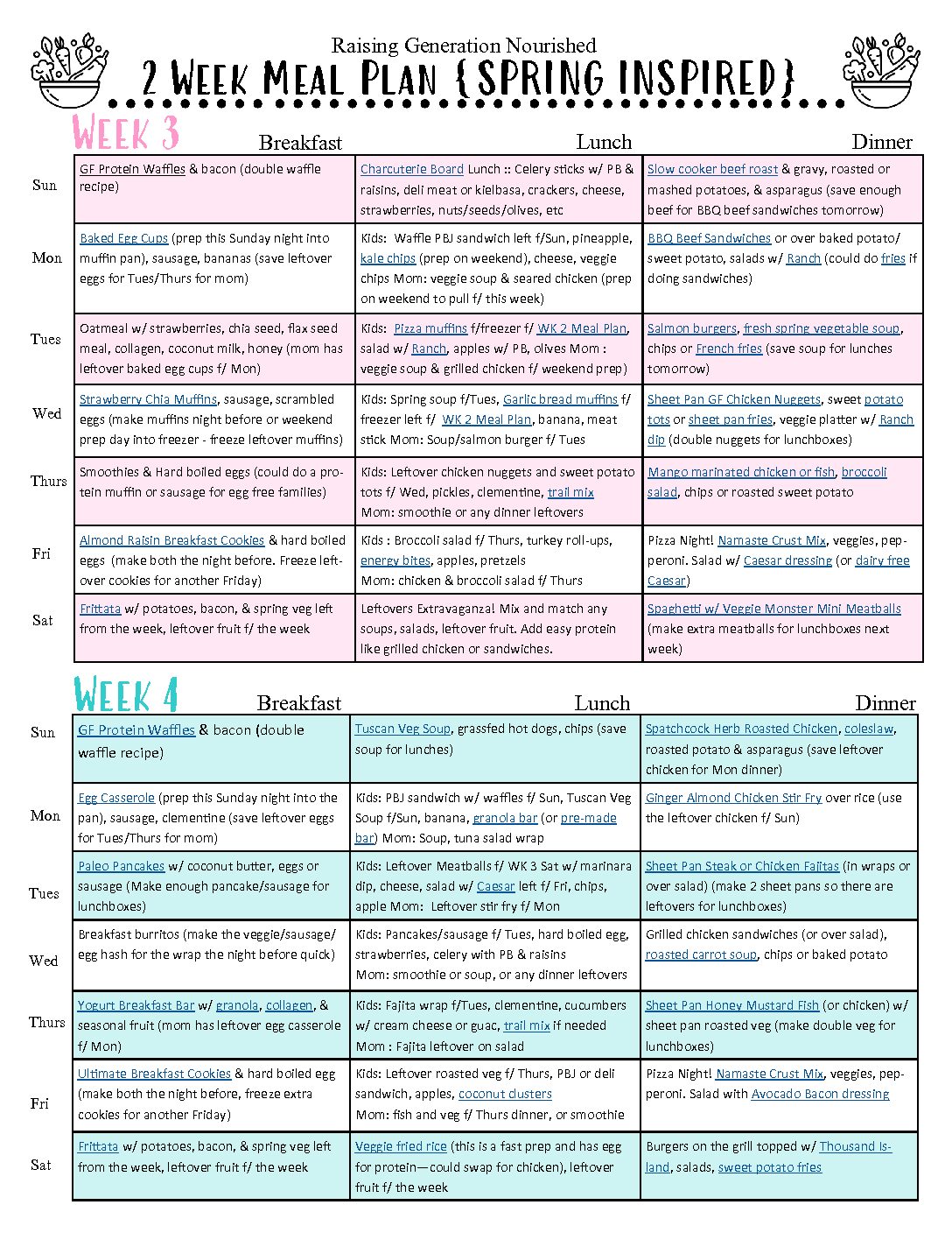 Spring Meal Plan 2 - Raising Generation Nourished