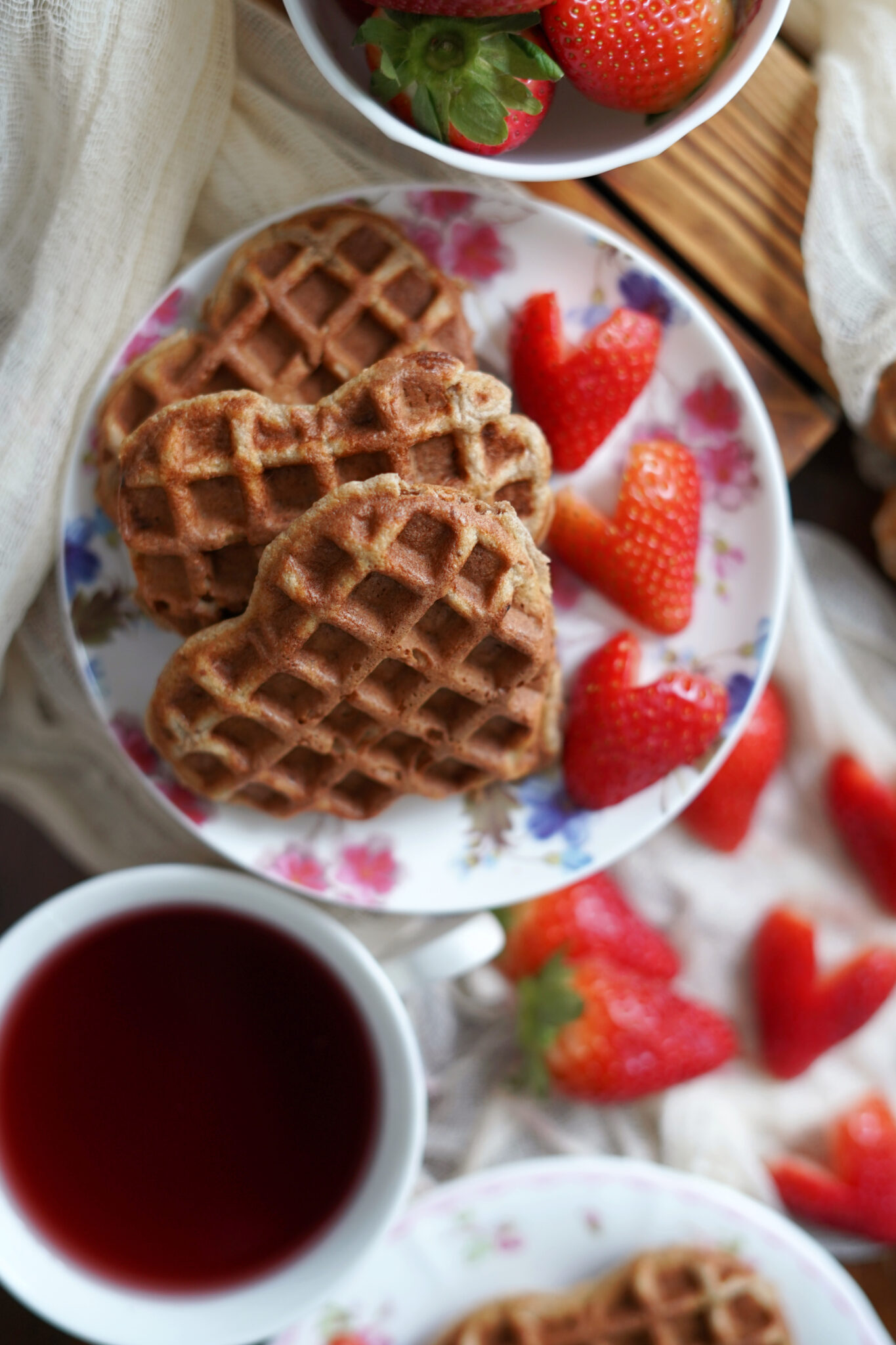 Strawberry Valentine's Day Waffles :: Gluten & Dairy Free and Naturally ...