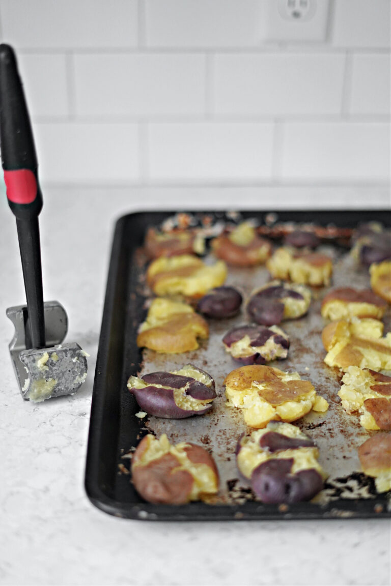 Easy Sheet Pan Parmesan Smashed Potatoes - Raising Generation Nourished