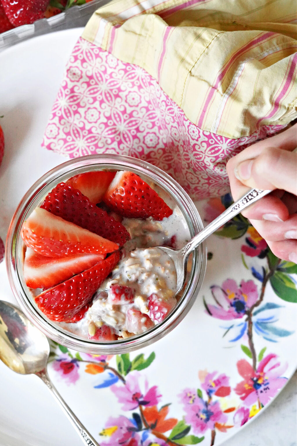 Protein Packed Strawberries & Cream Overnight Oats - Raising Generation ...